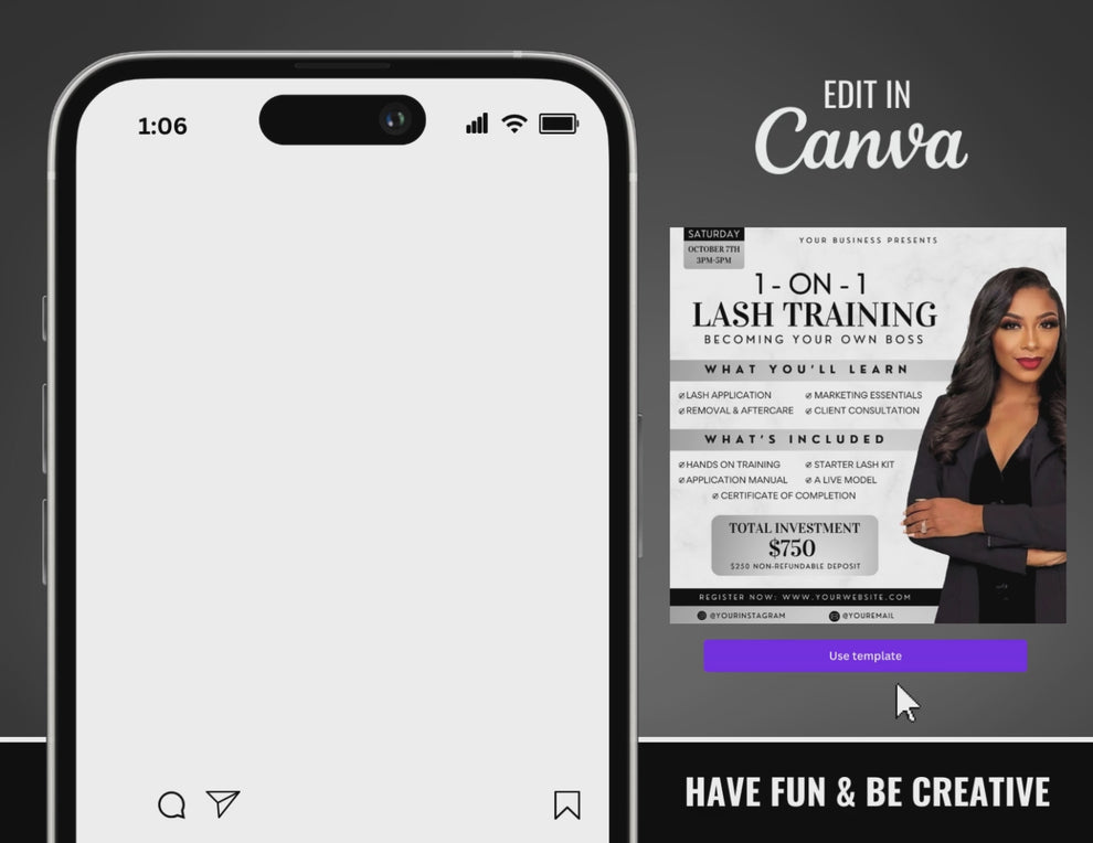 1-on-1 Lash Training Class Flyer | Customizable DIY Lash Masterclass ...